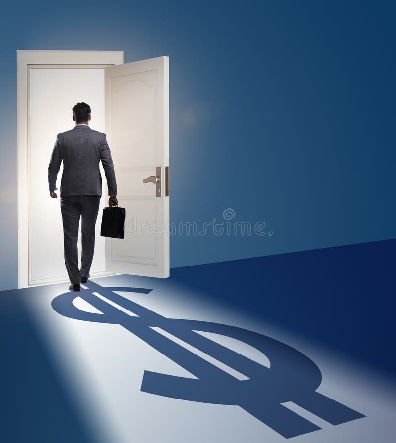 Businessman Casting Shadow in Dollar Shape Stock Image - Image of ...