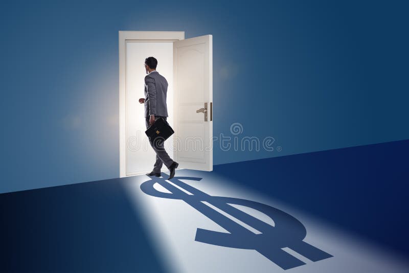 The Businessman Casting Shadow in Dollar Shape Stock Photo - Image of ...