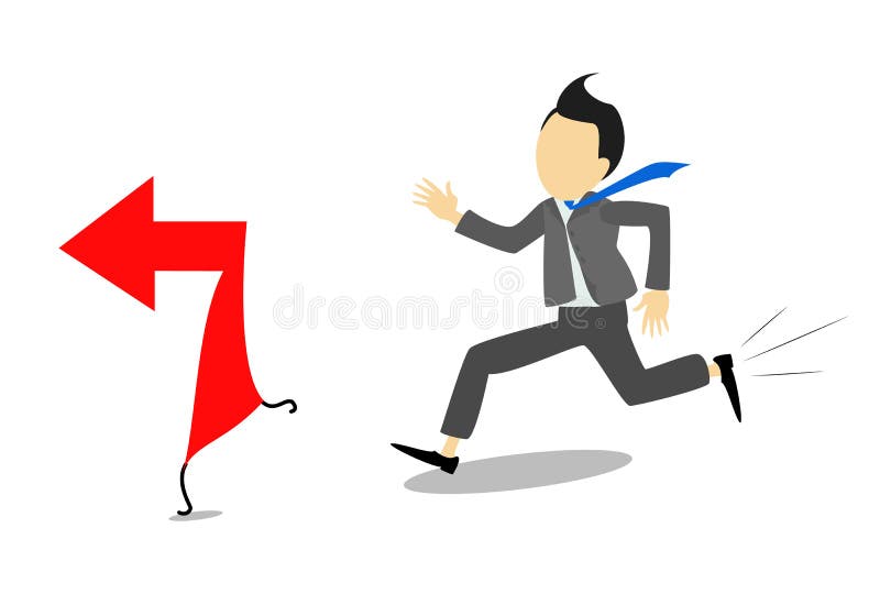 Businessman Catches Running in the Right Direction Stock Illustration ...