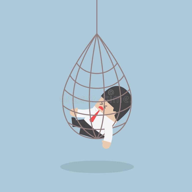 Businessman is Caught in a Net Trap Stock Vector - Illustration of ...