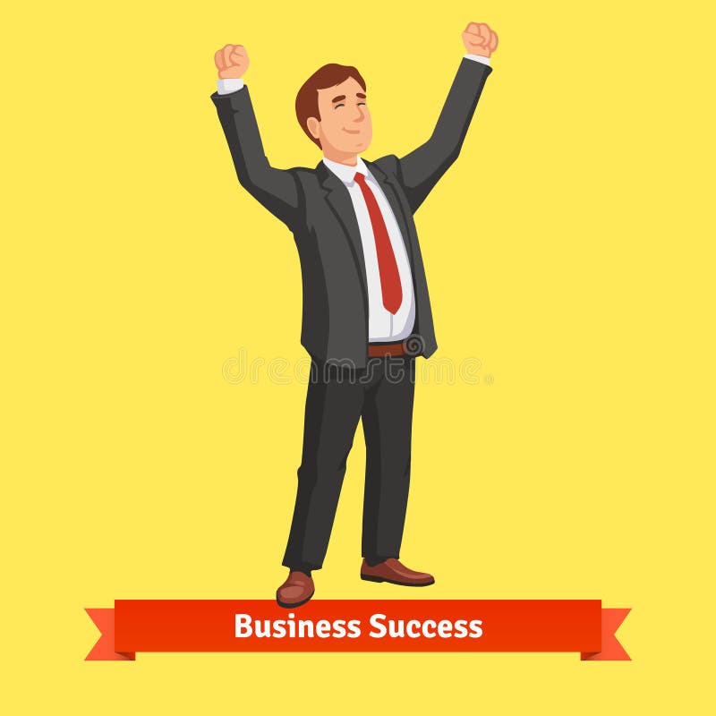 Businessman Celebrating Success or Victory Stock Vector - Illustration ...