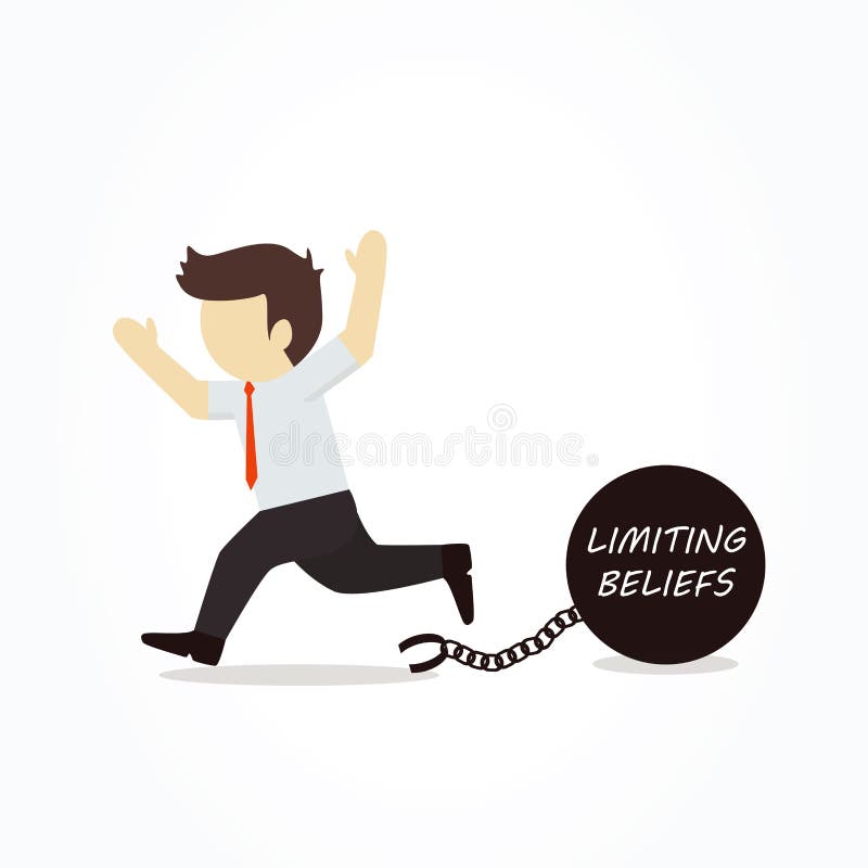 Businessman Chained To His Limiting Beliefs. Stock Vector ...
