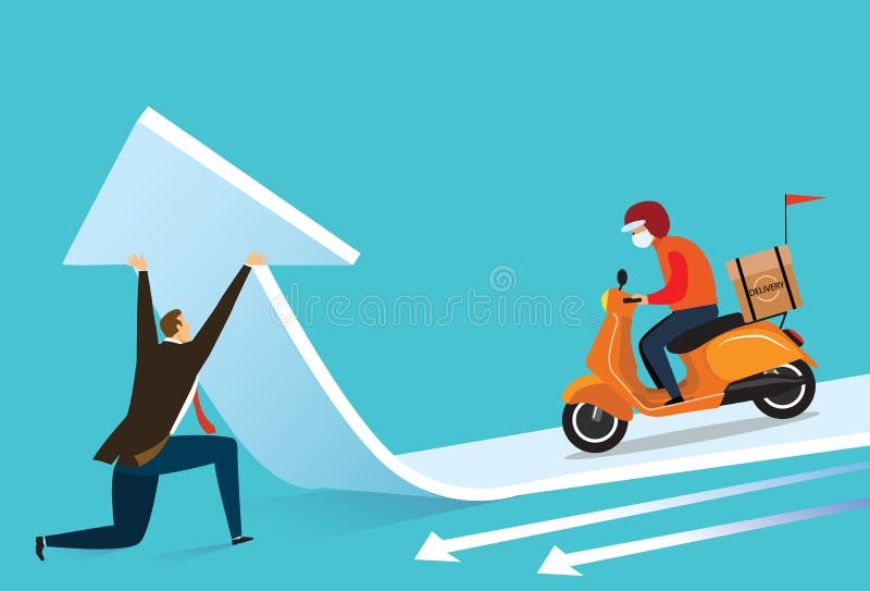 A Businessman Changing Direction. Delivery Business Concept Stock ...