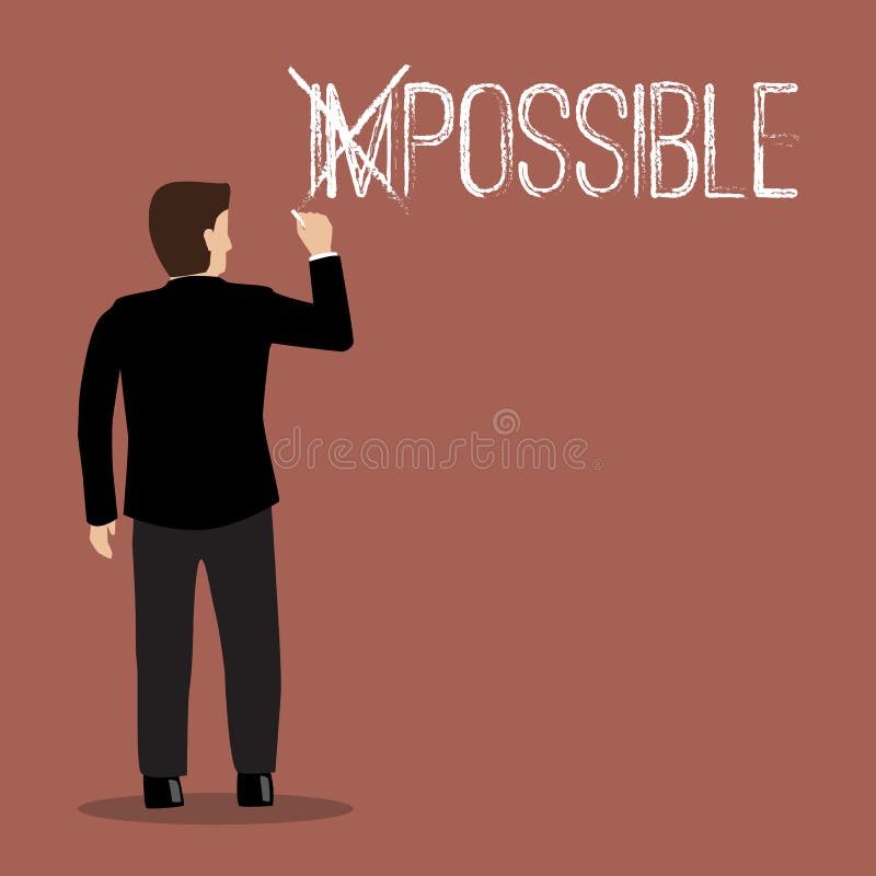 Businessman Changing the Word Impossible into Possible Stock Vector ...