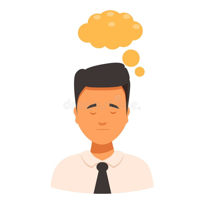 Businessman Character Having Negative Thoughts, Sad Office Worker ...