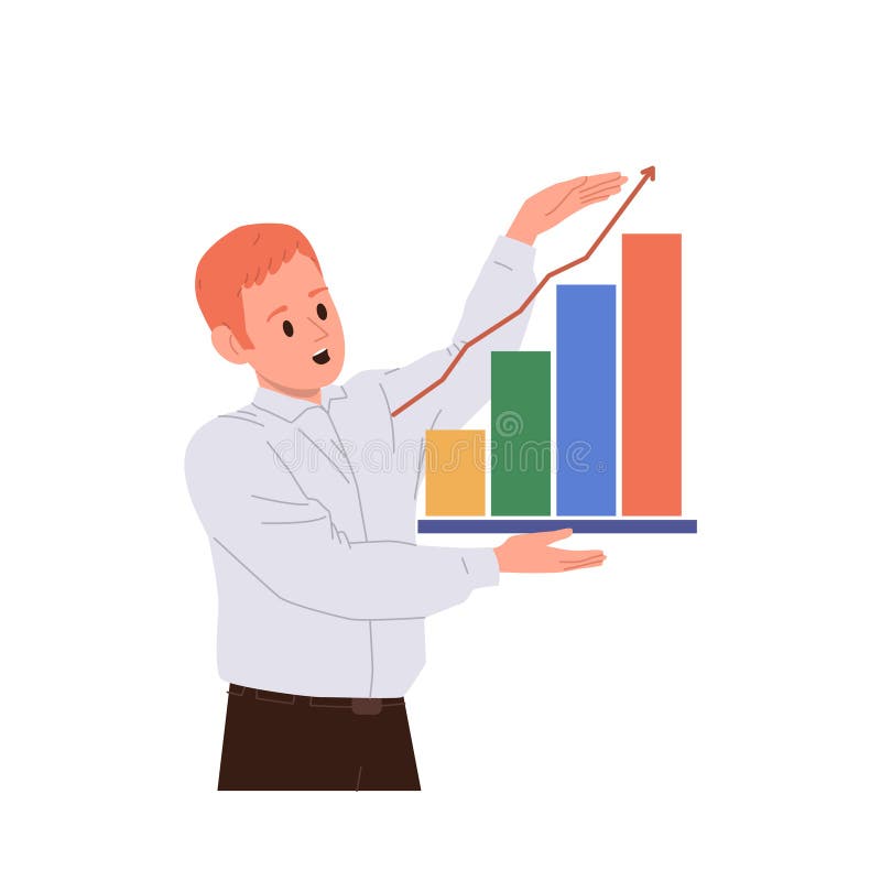 Businessman Cartoon Character Performing Benchmark Statistics ...