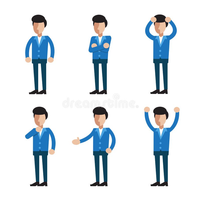 Businessman Character Poses Stock Vector - Illustration of modern ...