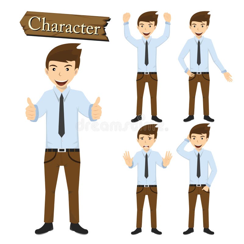 Businessman Character Set Vector Illustration Stock Vector ...