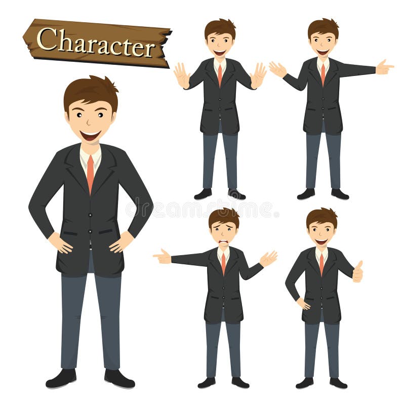 Businessman Character Set Vector Illustration Stock Vector ...