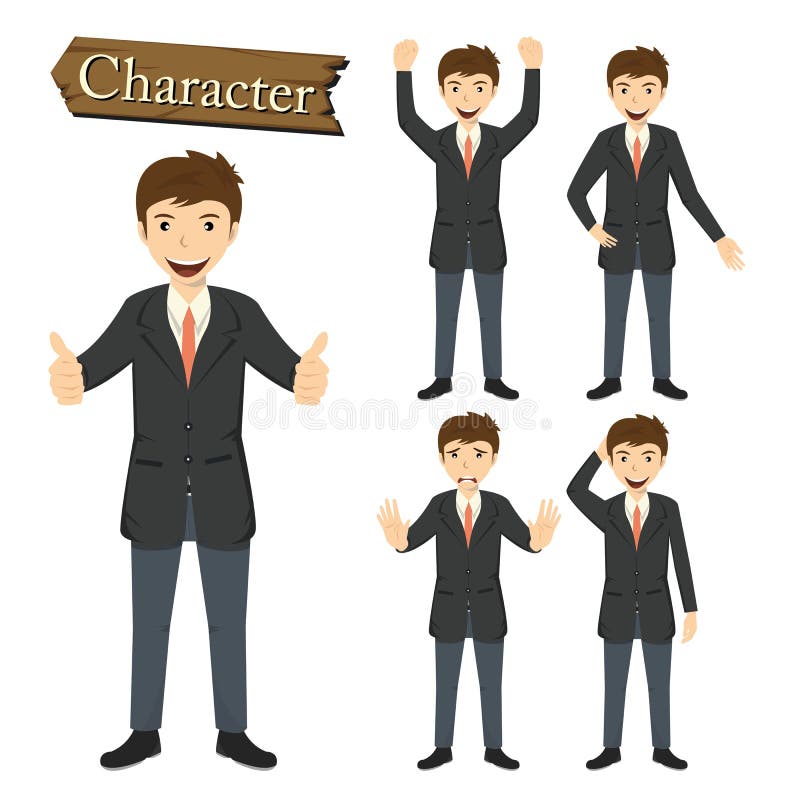 Businessman Character Set Vector Illustration Stock Vector ...