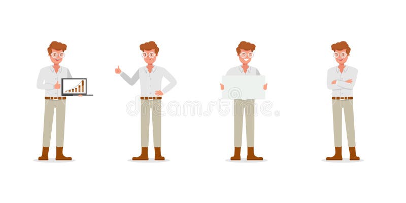 Businessman Character Vector Design. Presentation in Various Action ...