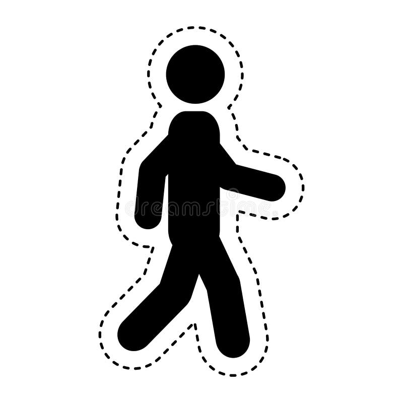 Businessman Character Walking Isolated Icon Stock Illustration ...