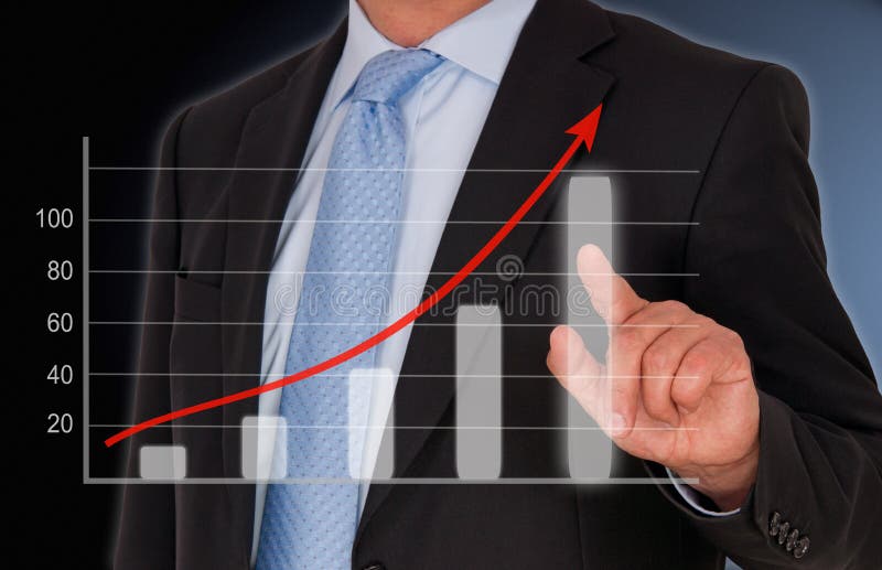 Businessman with chart stock image. Image of male, percent - 31763637