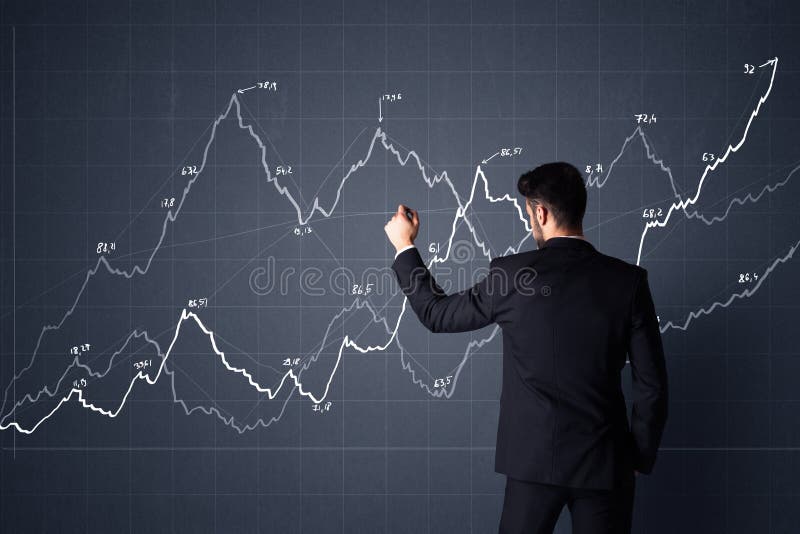 Businessman with chart stock photo. Image of numbers - 95848098