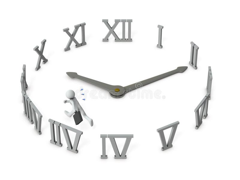 Chased By The Clock Time Pressure Stock Vector - Illustration of person ...