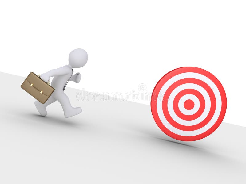 Businessman is Chasing Target Stock Illustration - Illustration of path ...
