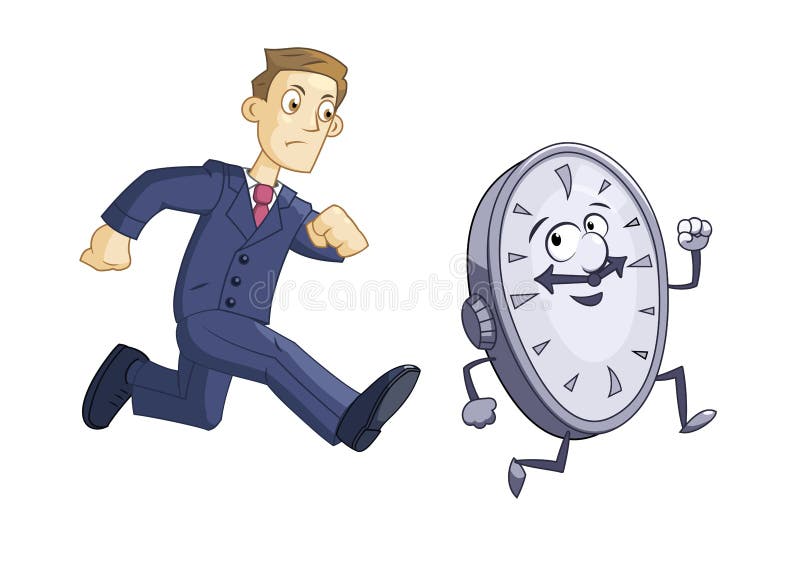 Businessman is Chasing Time Stock Vector - Illustration of mechanical ...