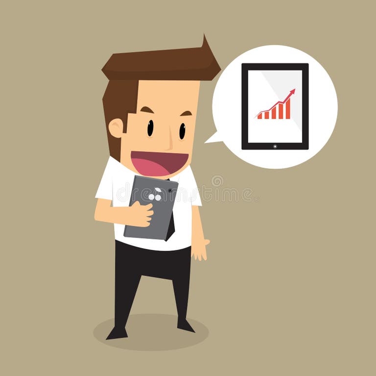 Businessman check graph stock vector. Illustration of idea - 57292733