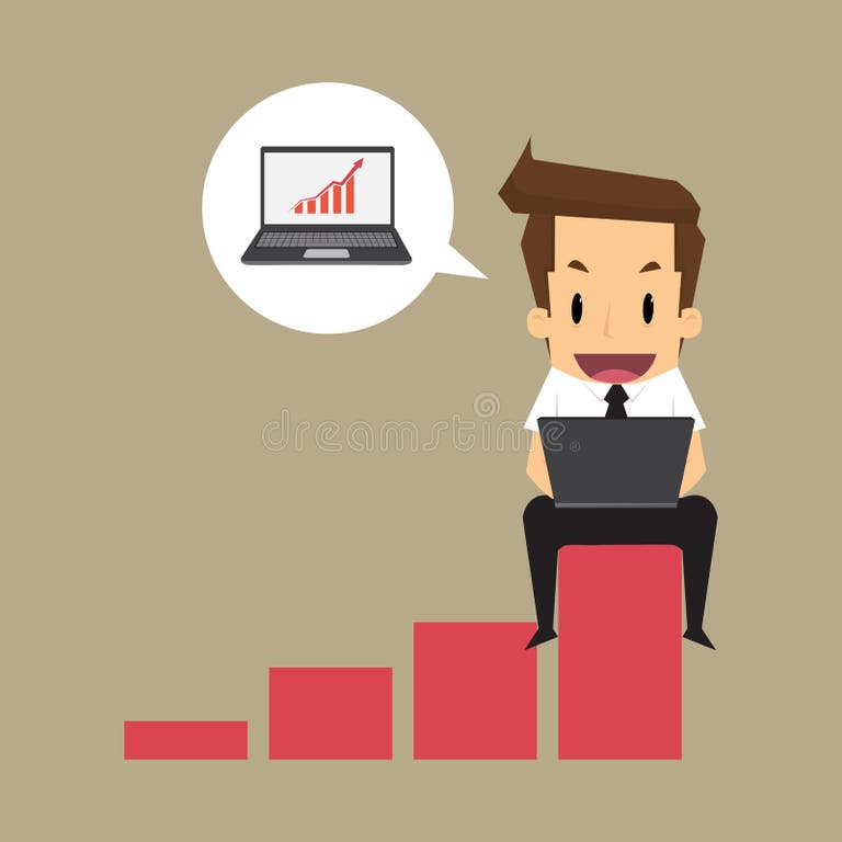 Businessman Check Graph on Notebook Stock Vector - Illustration of idea ...
