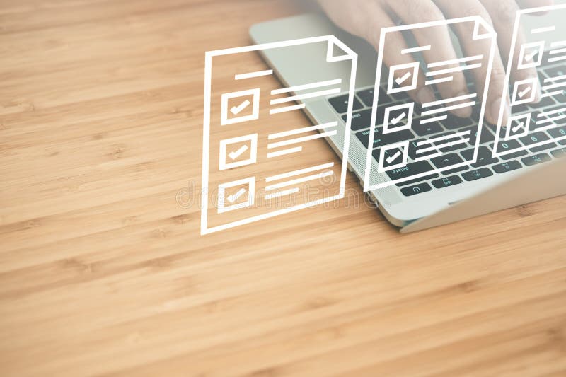 Businessman Check Mark on the Screen of Checklist Box. Business ...