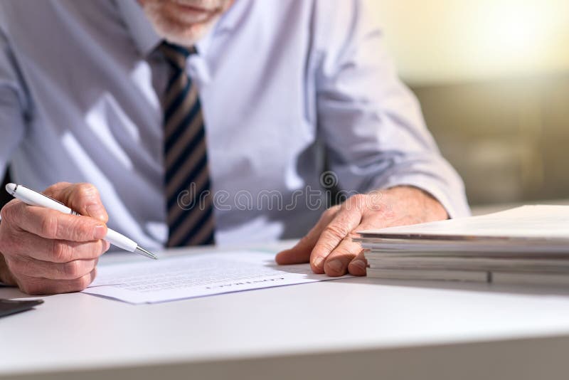 Businessman Checking a Document Stock Image - Image of concept ...
