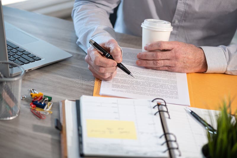 Businessman Checking A Document. Panoramic Banner Stock Photo - Image ...