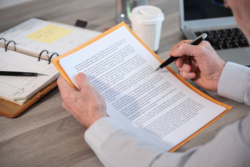 Businessman Checking a Document Stock Photo - Image of analysis, read ...