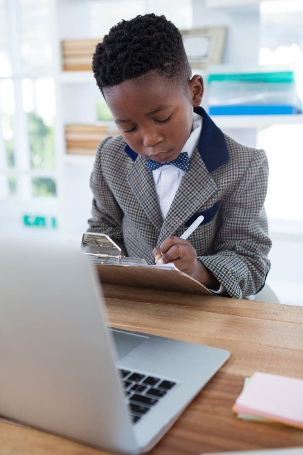 Businessman Checking Documents Attached on Clipboard Stock Photo ...