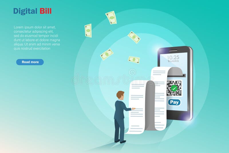 Businessman Checking Electronic Billing Receipt Printed Out from ...