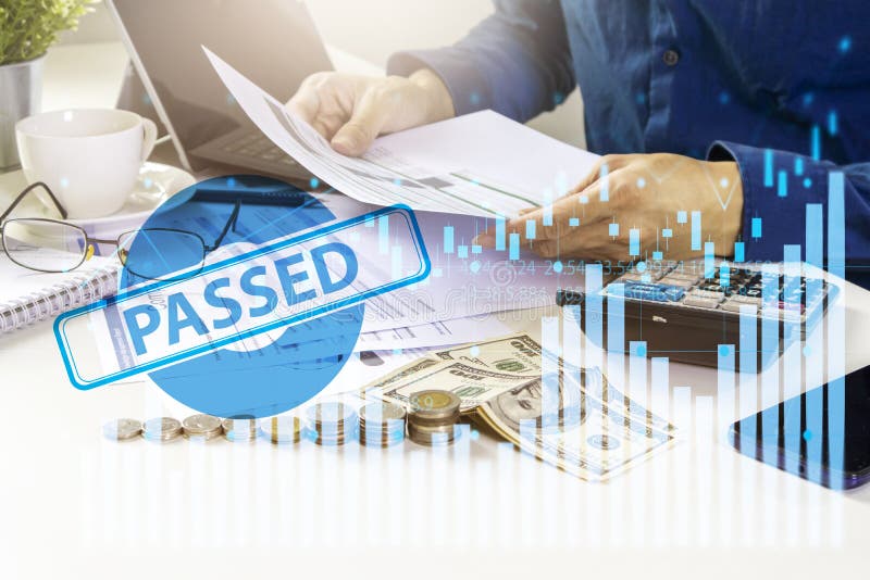 Businessman Checking Financial Documents,Passed a Business Audit ...