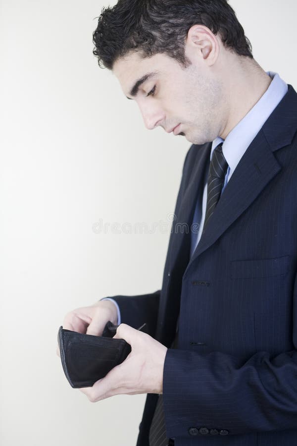 Businessman Checking His Wallet Stock Image - Image of communication ...
