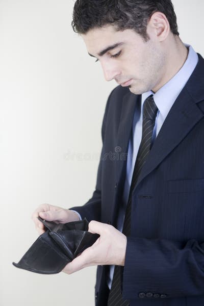 Businessman Checking His Wallet Stock Image - Image of business ...