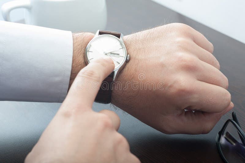 Businessman Checking His Watch Stock Image - Image of looking, fashion ...