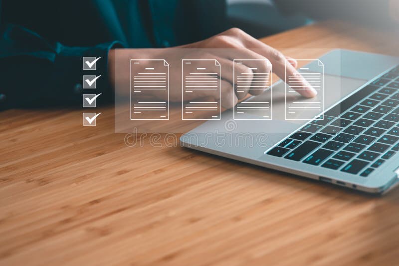 Businessman Checking Mark the Check Box. Questionnaire and Business ...