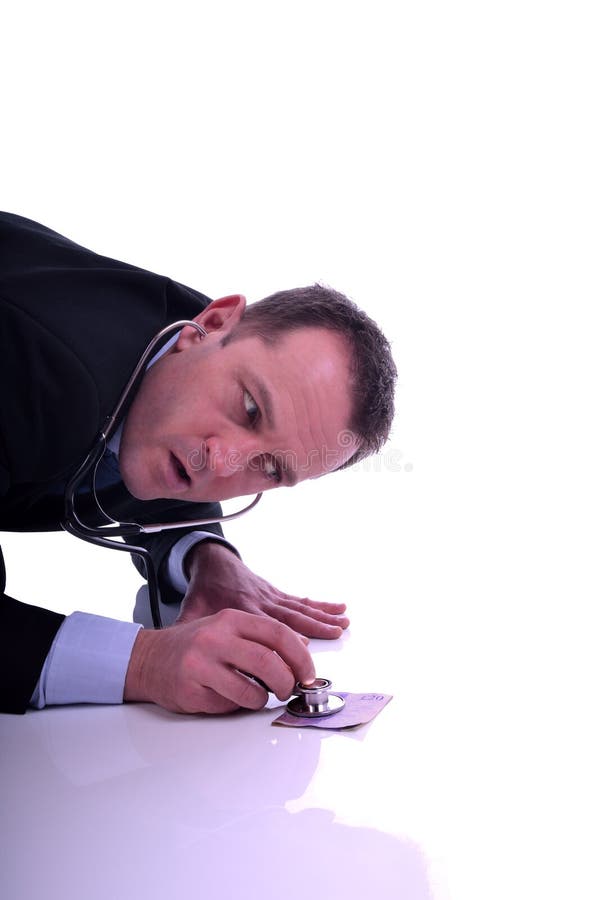 Businessman Checking Sick Money Stock Image - Image of medical, concept ...