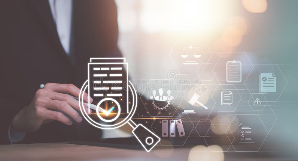 Businessman Checking the Steps through Document with a List of ...