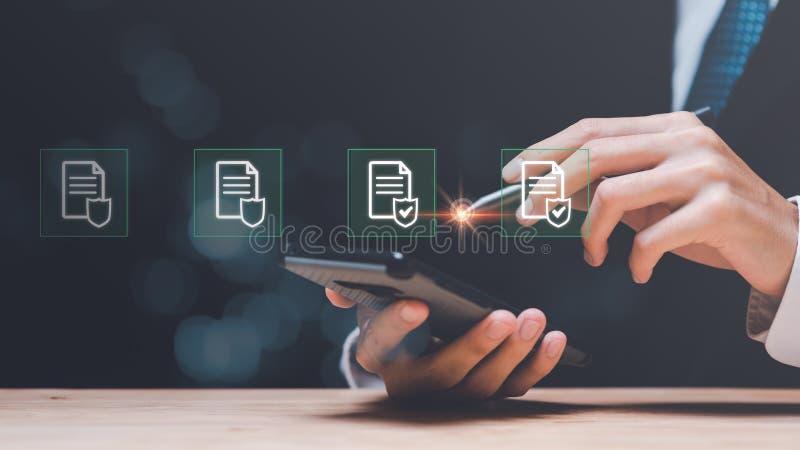 Businessman Checking the Steps through Document with a List of ...