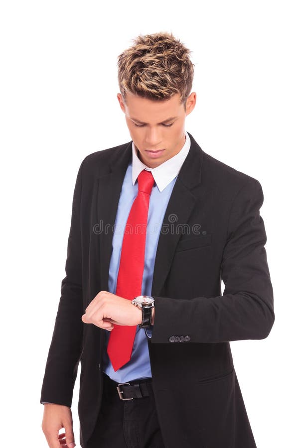 Businessman Checking the Time Stock Photo - Image of occasion, face ...
