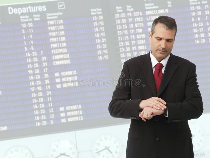 Businessman Checking Time on His Watch Stock Image - Image of face ...
