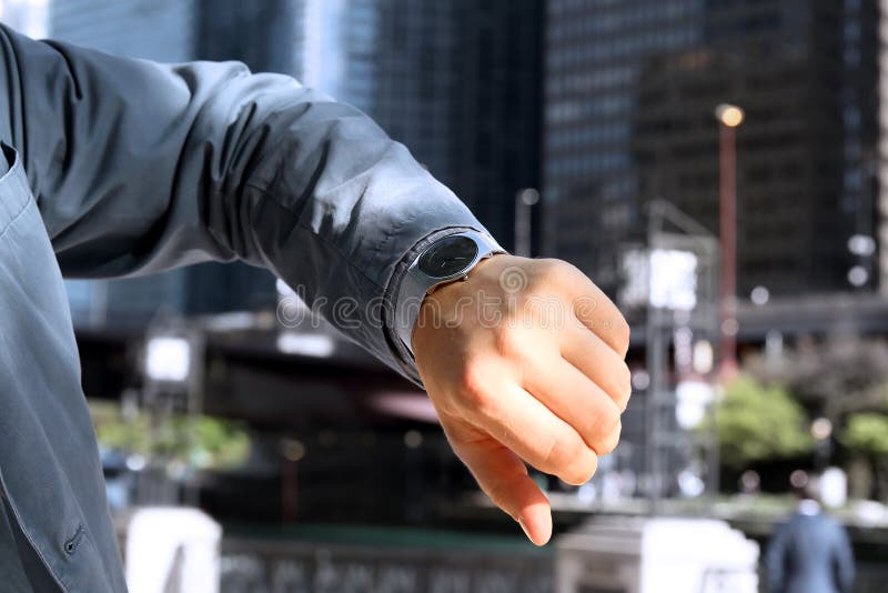 Businessman Checking Time on His Watch . Stock Photo - Image of formal ...