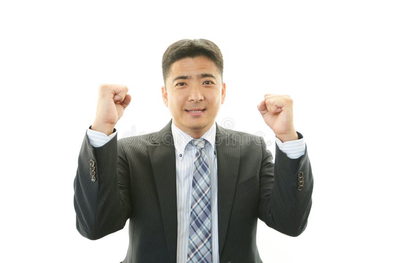 Businessman cheering stock photo. Image of adult, boss - 38030044
