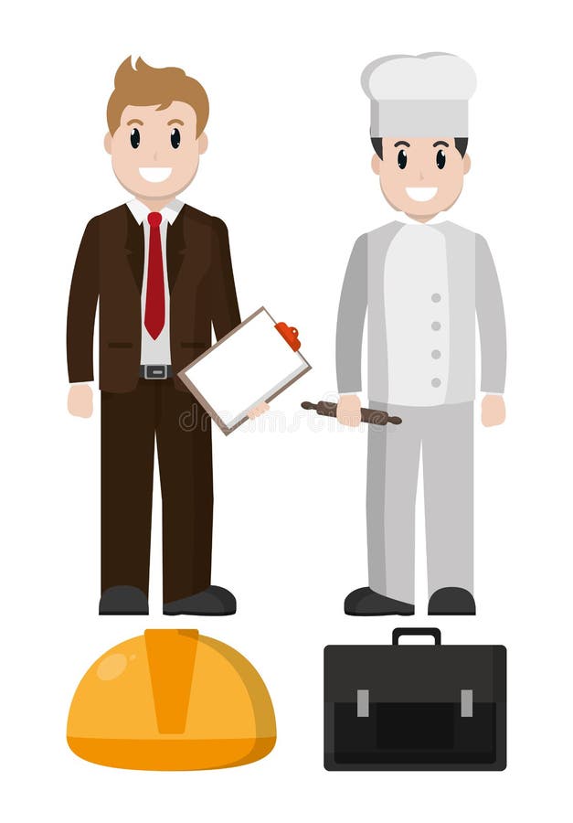 Engineer and Chef American Workers Stock Vector - Illustration of chef ...