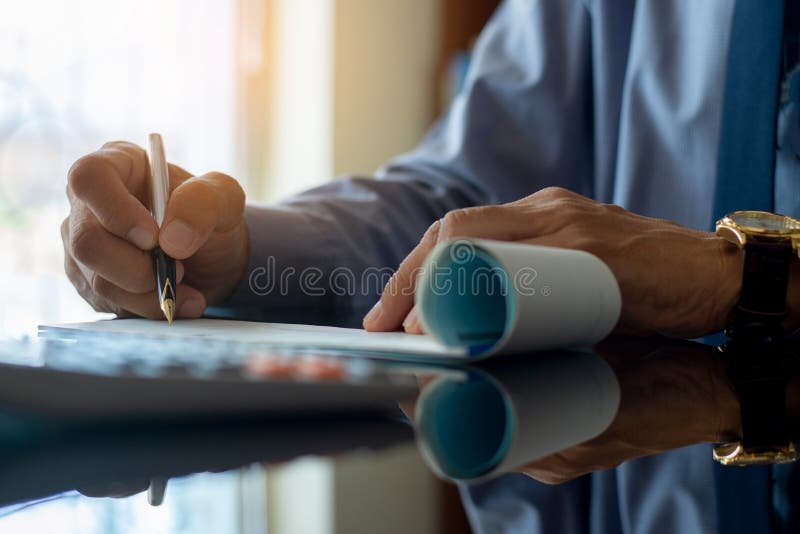 Businessman Write and Sign Cheque Stock Image - Image of checkbook ...