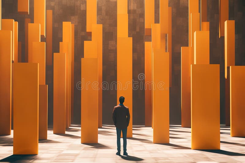 Businessman Choice Concept with Man Thinking about the Solution in the ...