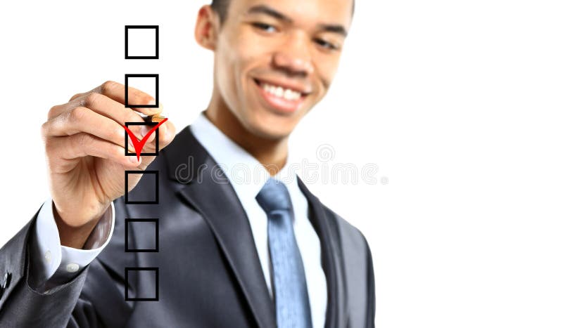 Businessman Choosing One Of Three Options Stock Image - Image of form ...