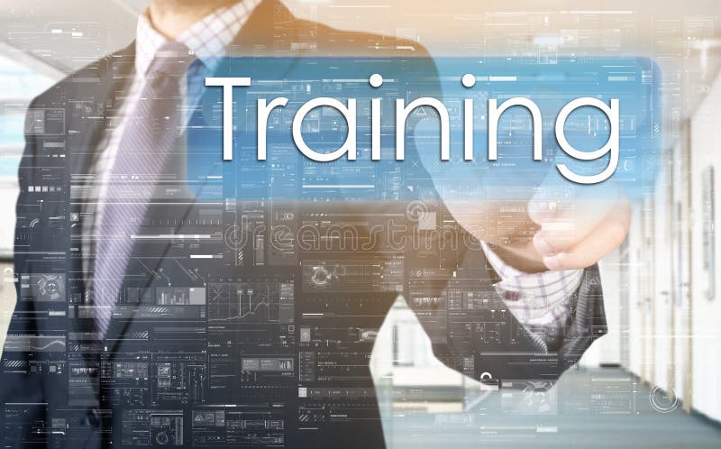 The Businessman is Choosing Training from Touch Screen Stock Photo ...