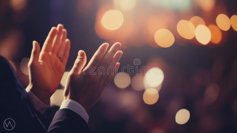 Businessman Clapping Hands Standing Ovation Conference Event Stock ...