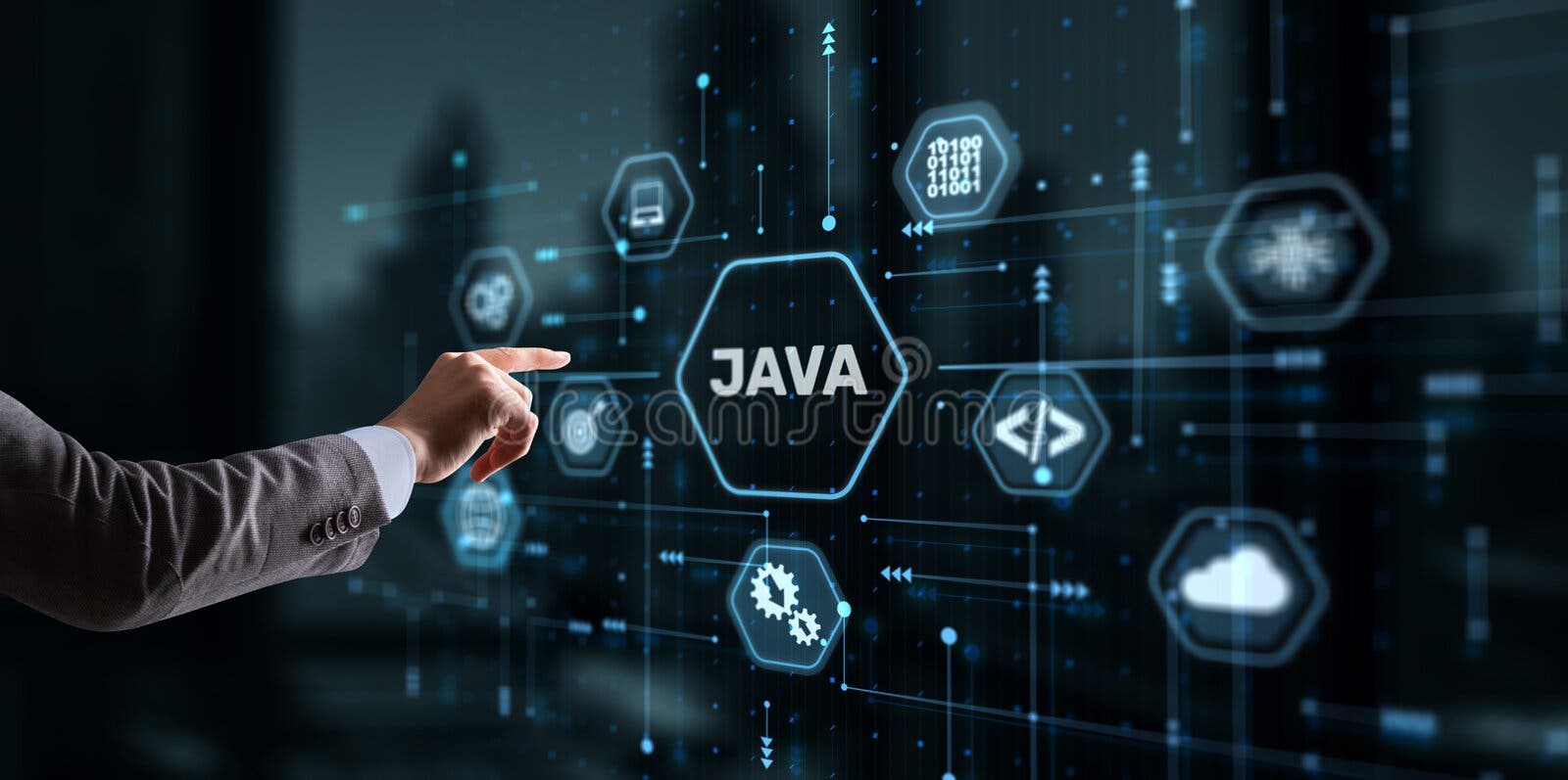 Java Programming Language And Web Development Concept On Virtual Screen Stock Image Image Of