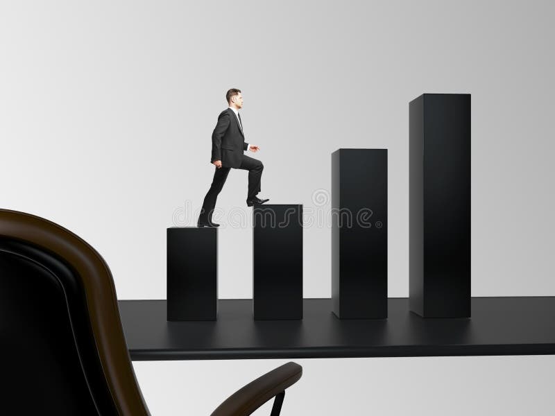 Man climbing a column stock photo. Image of showing, businessman - 34022546