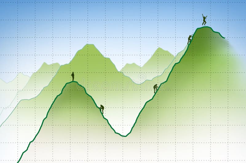 Businessman Climbing a Graph Stock Illustration - Illustration of ...